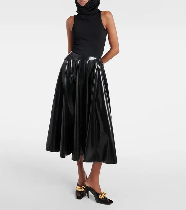 Alaïa Latex Midi Skirt