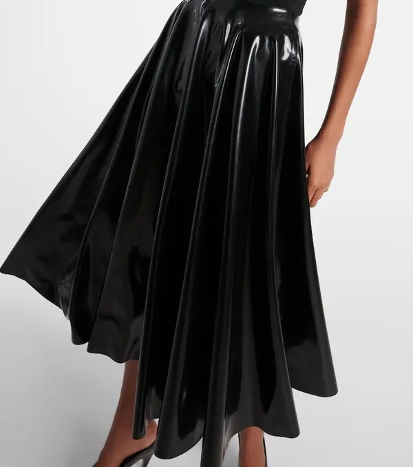 Alaïa Latex Midi Skirt