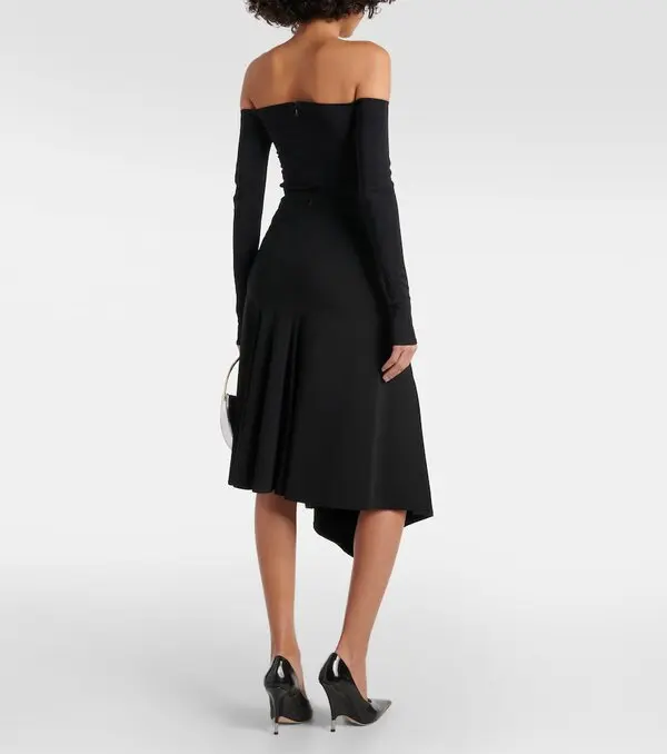 MUGLER Asymmetric Logo Midi Skirt