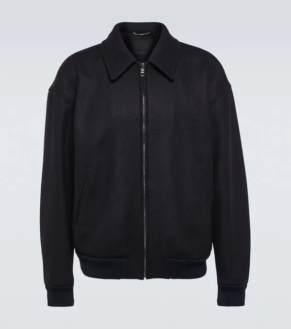 Dolce & Gabbana Wool-blend Bomber Jacket - Blue