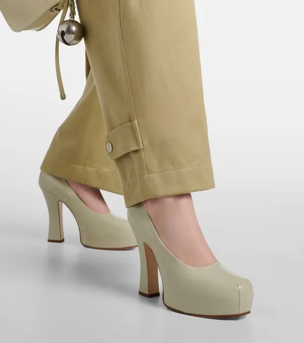 Burberry 130 Leather Platform Pumps