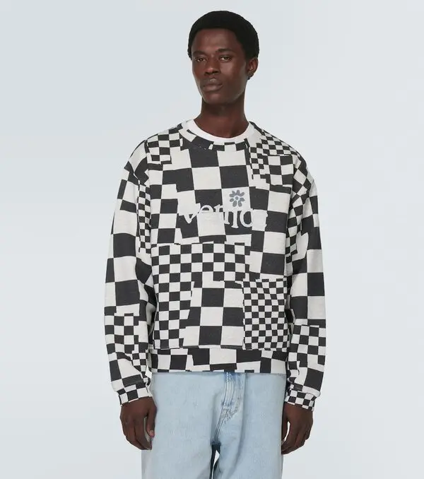 ERL Checked Cotton Jersey Sweatshirt - Multicoloured