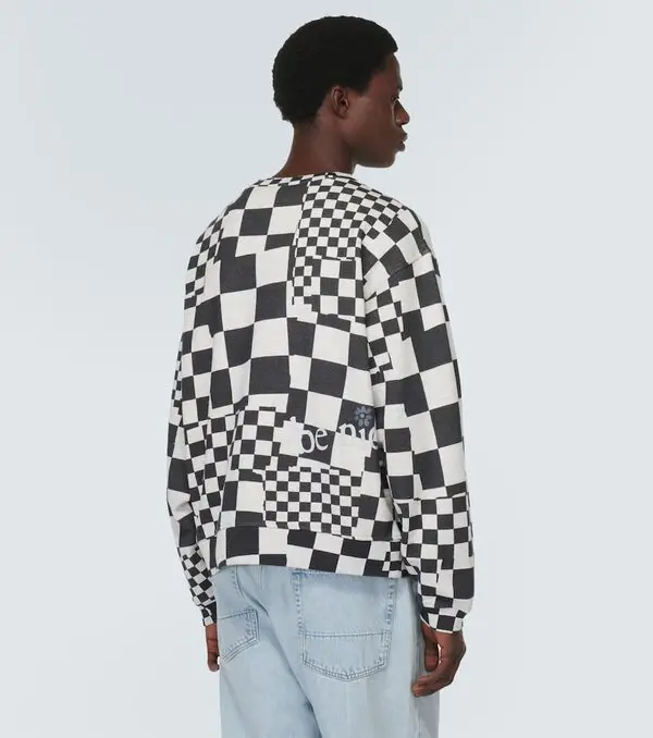 ERL Checked Cotton Jersey Sweatshirt - Multicoloured