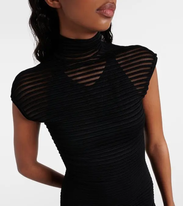 Alaïa Striped Crêpe-paneled Gown