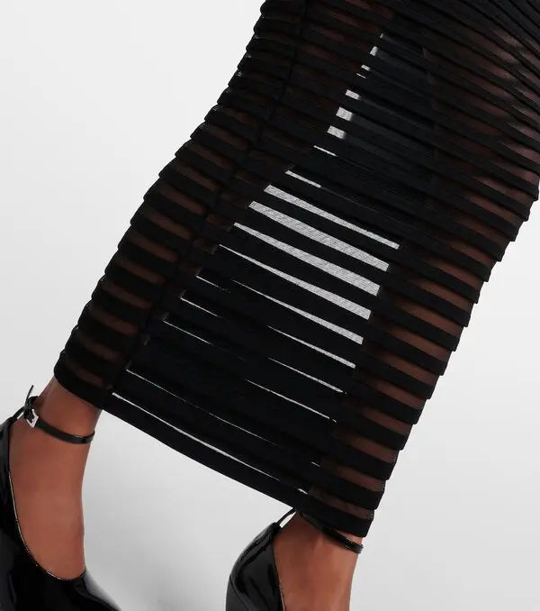 Alaïa Striped Crêpe-paneled Gown
