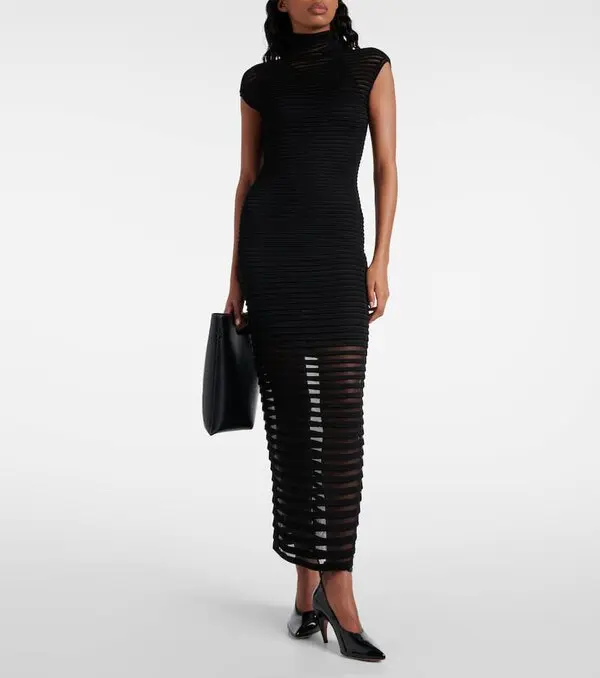 Alaïa Striped Crêpe-paneled Gown