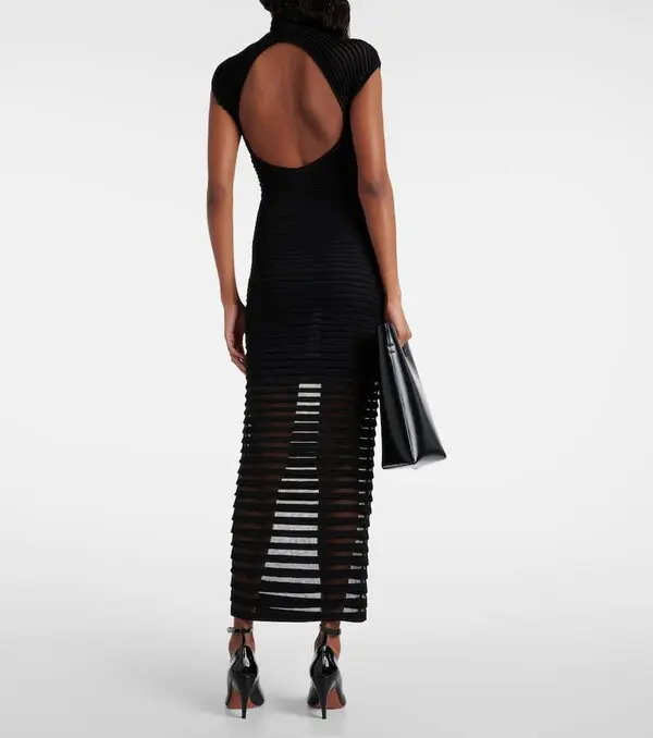 Alaïa Striped Crêpe-paneled Gown