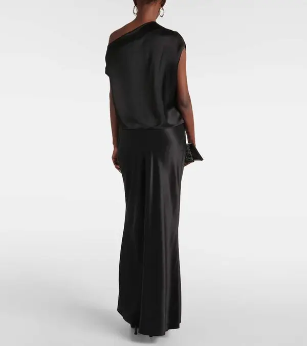 THE SEI Draped One-shoulder Top - Black