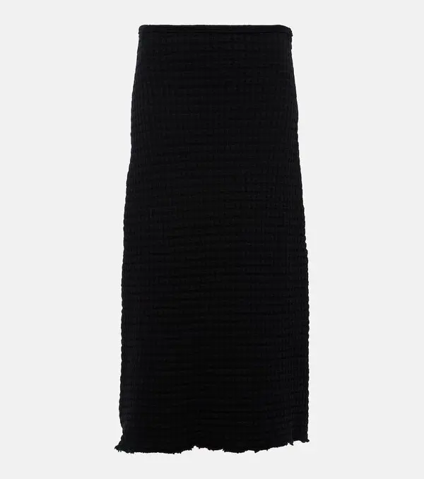JIL SANDER A-line Cotton Bouclé Midi Skirt