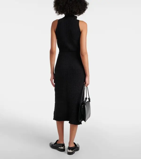 JIL SANDER A-line Cotton Bouclé Midi Skirt