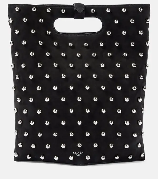 Alaïa Folded Embellished Suede Tote Bag