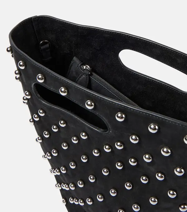 Alaïa Folded Embellished Suede Tote Bag