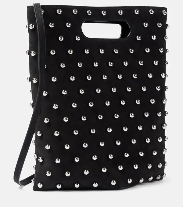 Alaïa Folded Embellished Suede Tote Bag