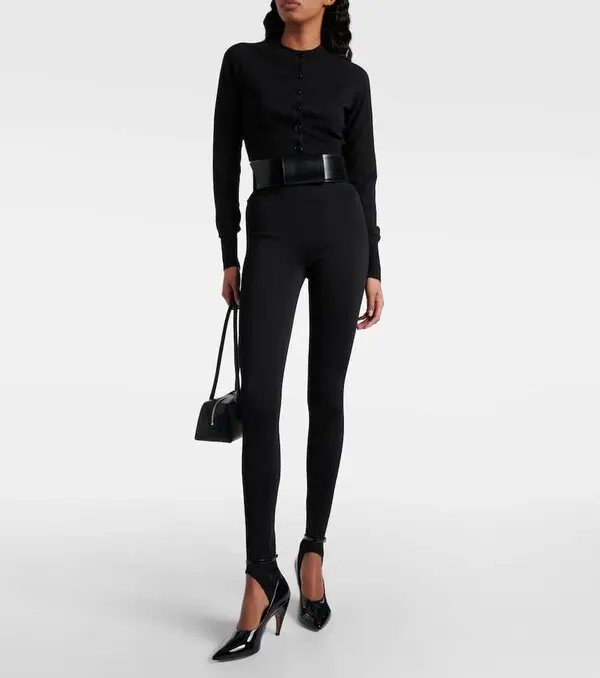 Alaïa Cropped Wool-blend Cardigan - Black