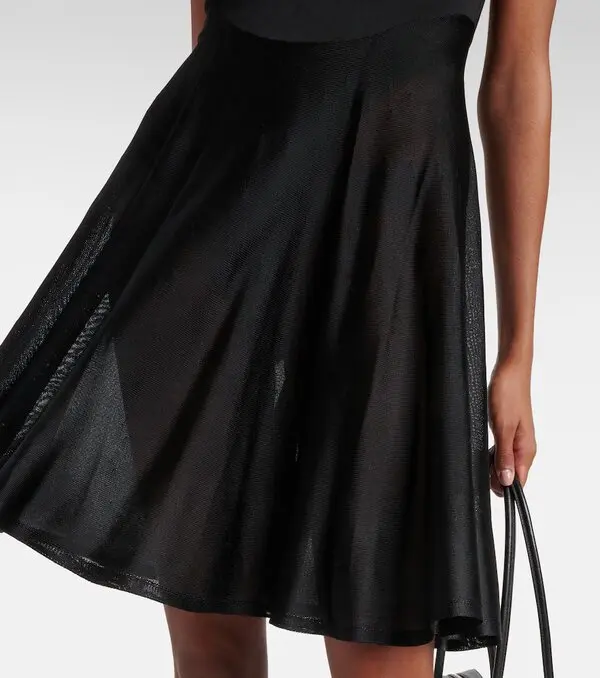 Alaïa Jersey And Mesh Minidress - Black