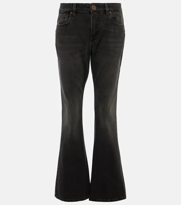 Balmain Western Bootcut Low-rise Jeans - Black
