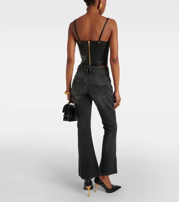 Balmain Western Bootcut Low-rise Jeans - Black