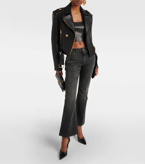 Balmain Western Bootcut Low-rise Jeans - Black
