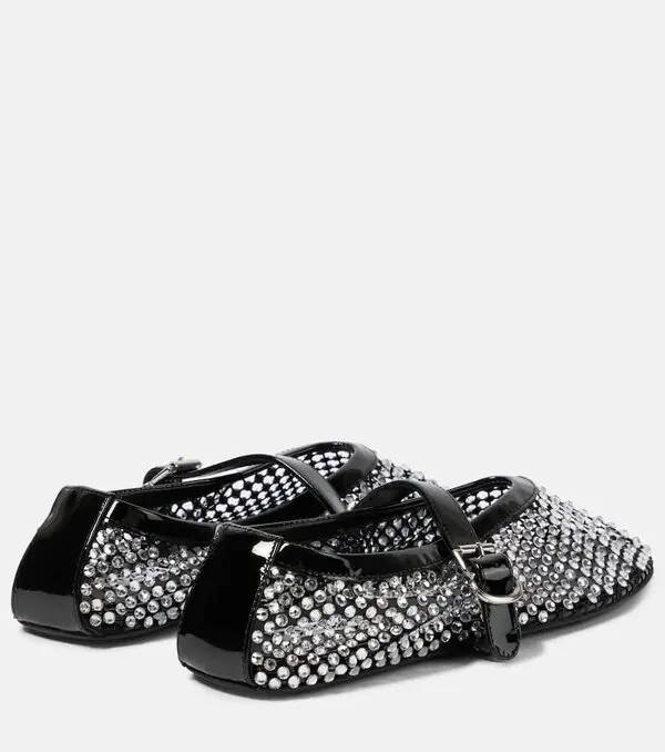 Alaïa Embellished Fishnet Ballet Flats