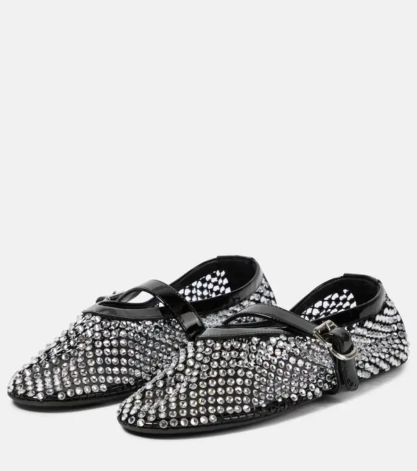 Alaïa Embellished Fishnet Ballet Flats