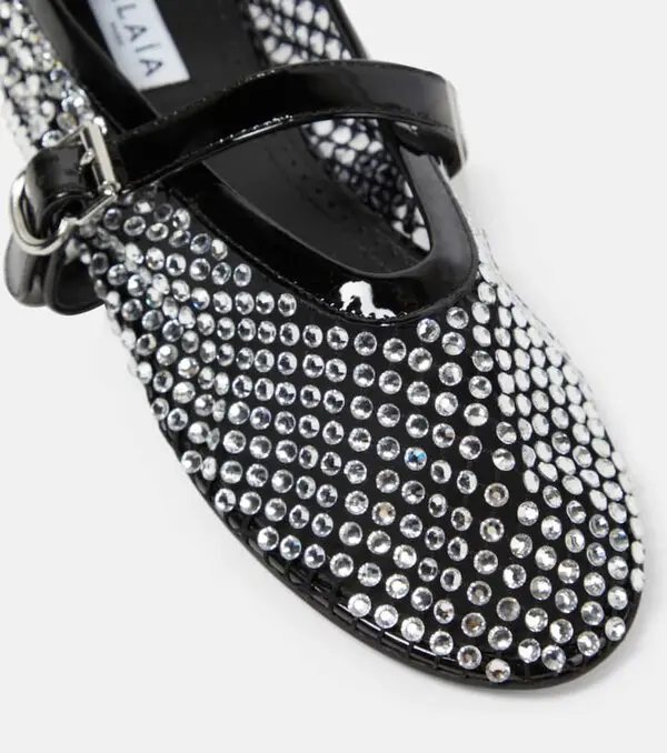 Alaïa Embellished Fishnet Ballet Flats