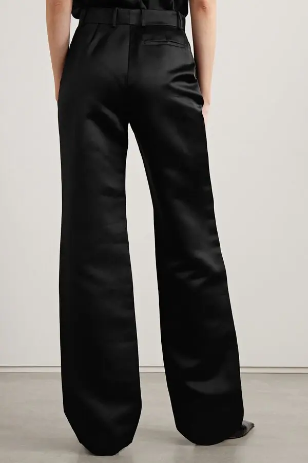 Veronica De Piante Anya Silk-satin Wide-leg Pants - Black
