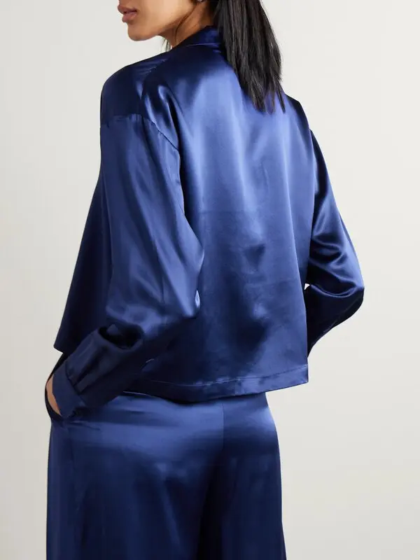Michael Lo Sordo Cropped Silk-satin Shirt