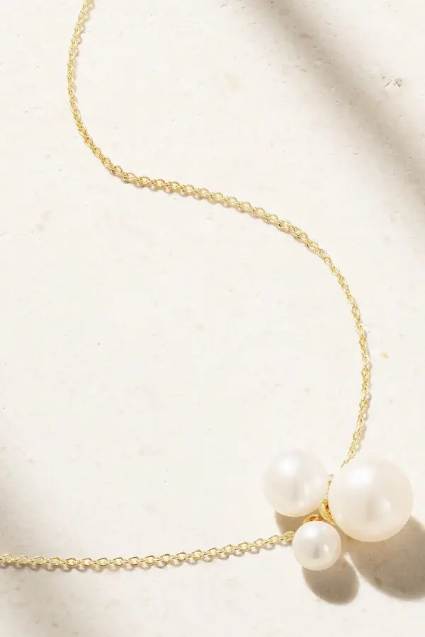 Sophie Bille Brahe Stella 14-karat Recycled Pearl Necklace - Gold