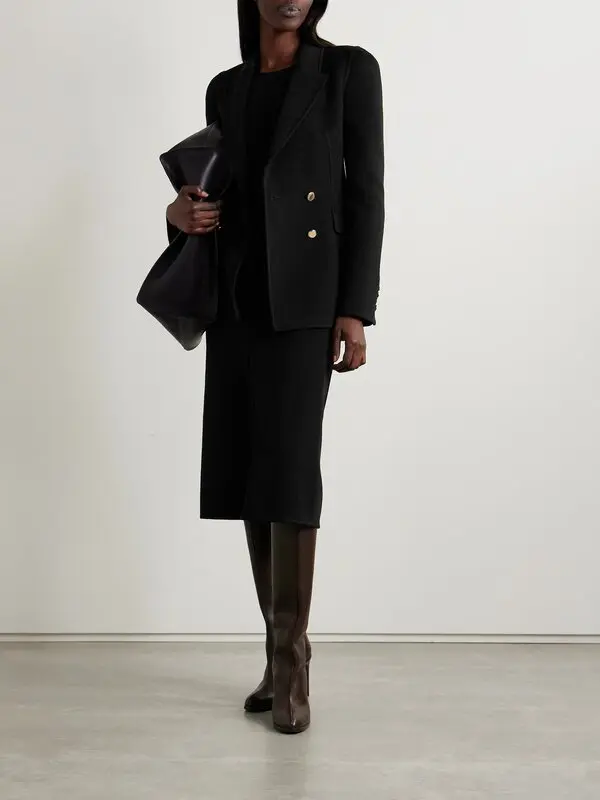 Gabriela Hearst Morelos Cashmere-felt Midi Skirt