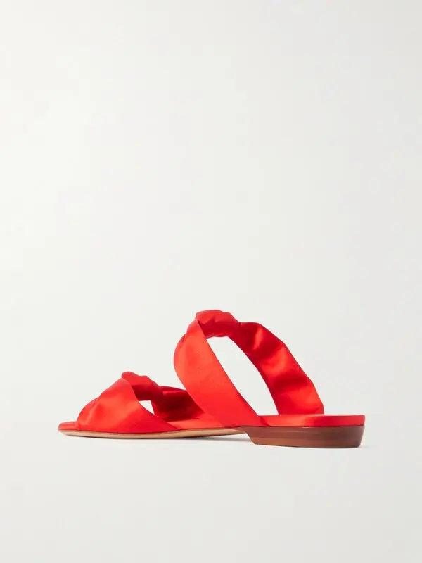 Le Monde Beryl Knot Flat Satin Sandals