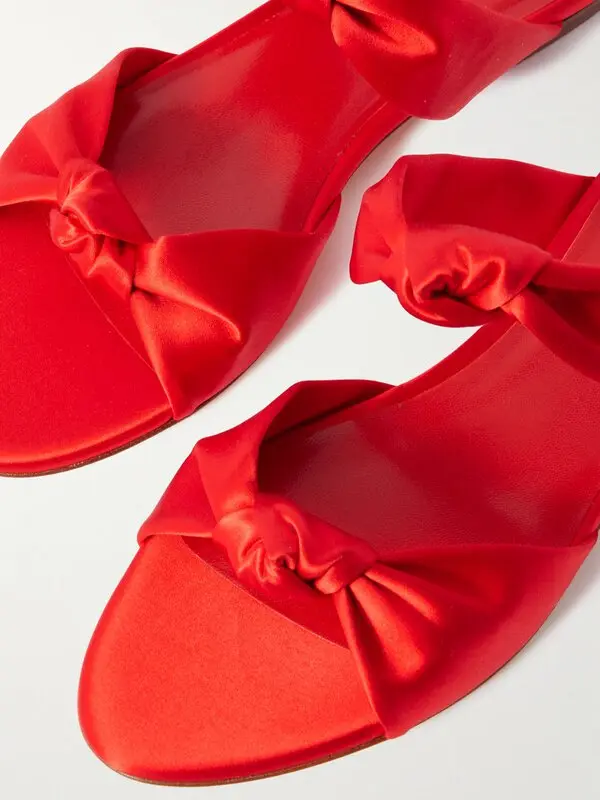 Le Monde Beryl Knot Flat Satin Sandals