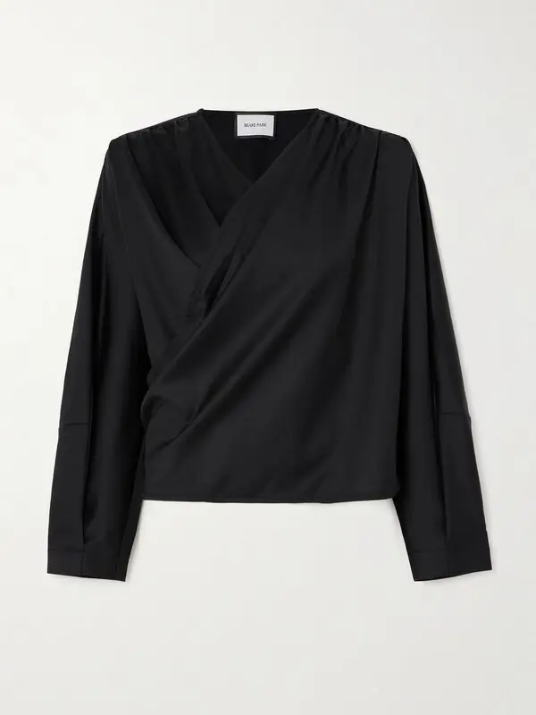 BEARE PARK Gathered Wrap Top