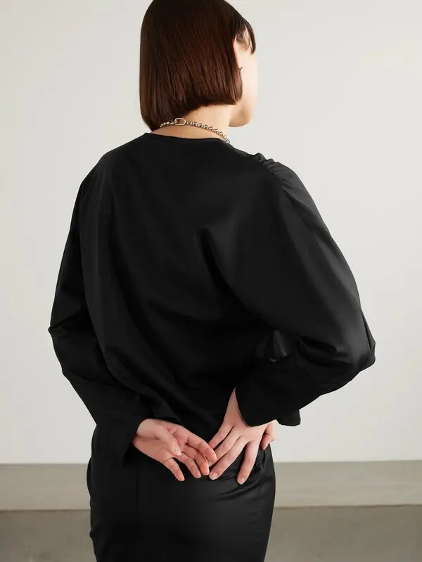 BEARE PARK Gathered Wrap Top