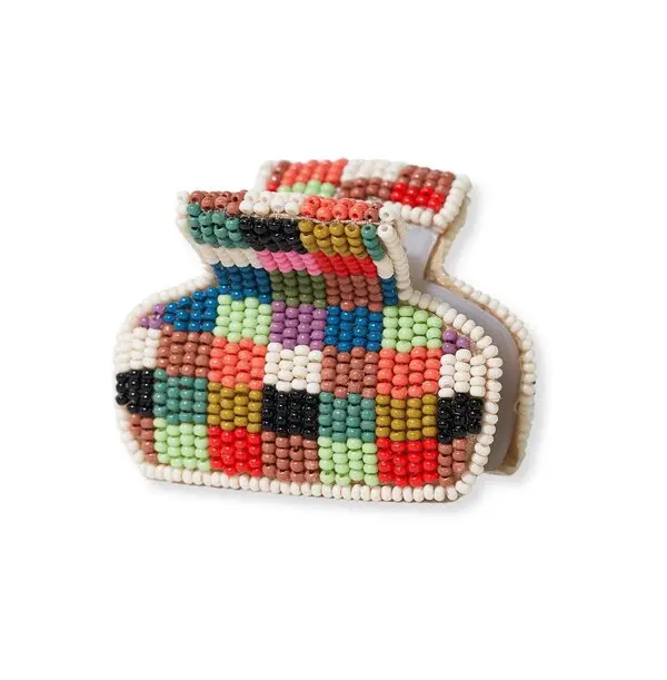 INK+ALLOY Gia Petite Hair Claw Clip - Multicolored Checkered