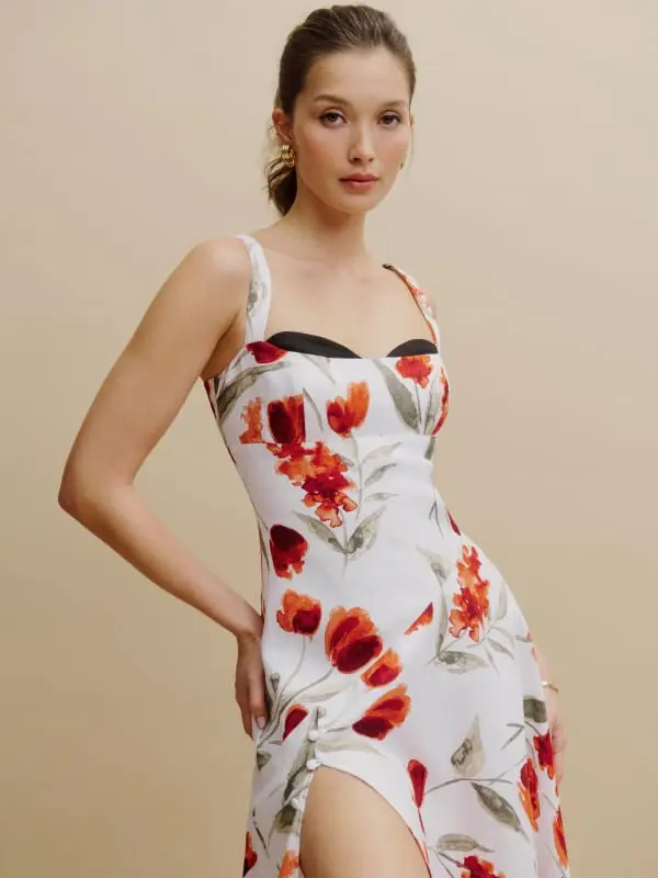 Reformation Bekki Linen Dress In Rubi - 70% Off | Editorialist