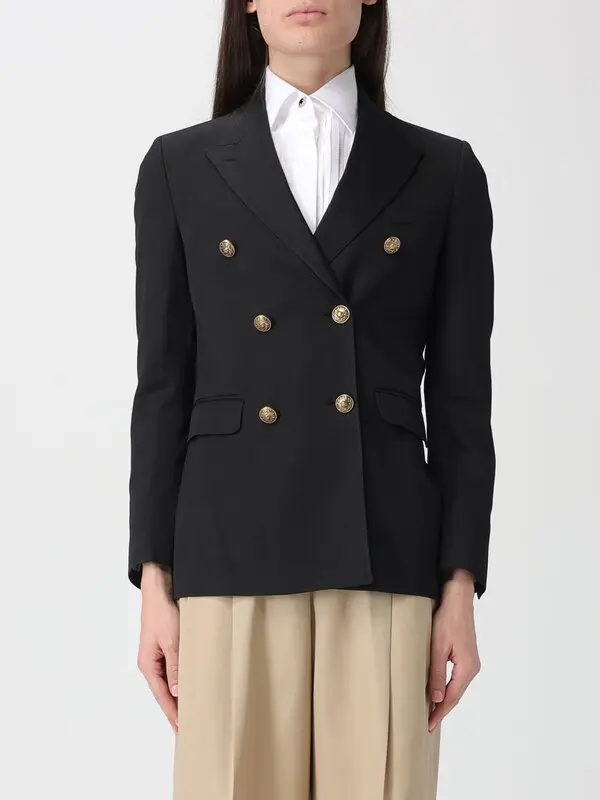 GOLDEN GOOSE Double Breasted Jacket With Notched Lapel - Black