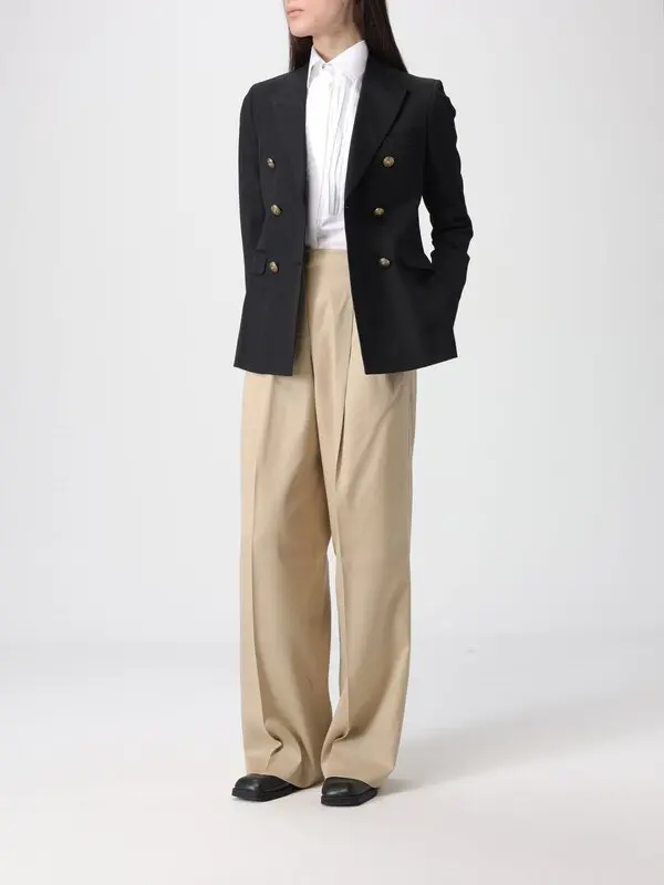GOLDEN GOOSE Double Breasted Jacket With Notched Lapel - Black