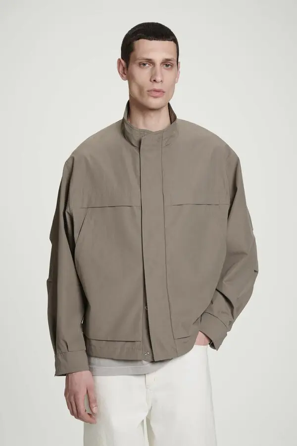 Cos Twill Utility Bomber Jacket In Beige - 60% Off | Editorialist