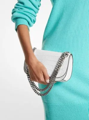 Michael Kors Christie Embossed Leather Envelope Bag