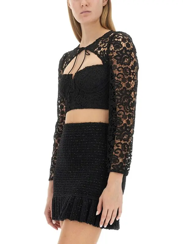 SELF-PORTRAIT Lace Cropped Top