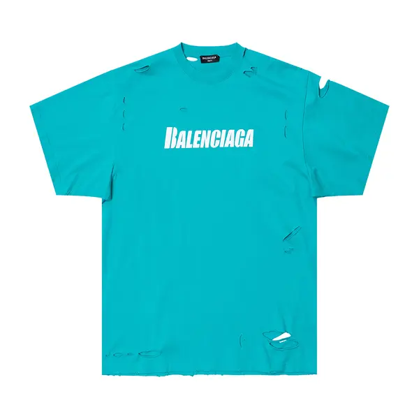 Balenciaga Boxy T-shirt 'turquoise/white - Blue