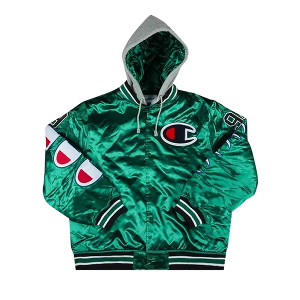 Supreme X Champion Hooded Varsity Jacket - Green