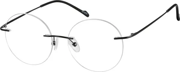 Zenni Round Rimless Eyeglasses With Stainless Steel Frame - Black