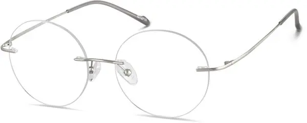 Zenni Round Rimless Eyeglasses With Stainless Steel Frame - Silver