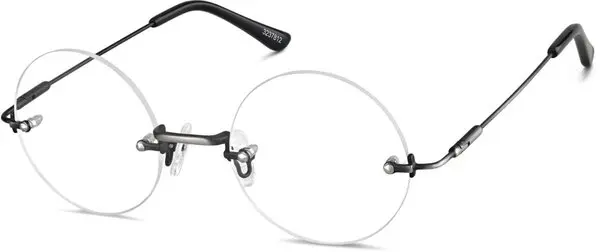 Zenni Round Rimless Eyeglasses With Stainless Steel Frame - Steel Gray