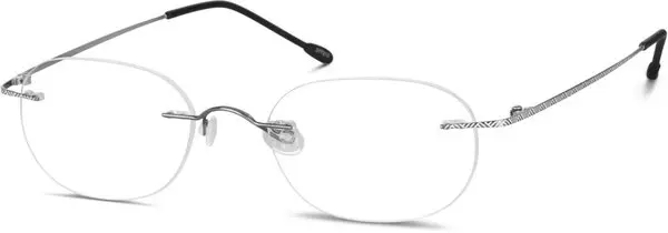 Zenni Lightweight Oval Rimless Titanium Frame Eyeglasses - Gray