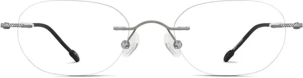 Zenni Lightweight Oval Rimless Titanium Frame Eyeglasses - Gray