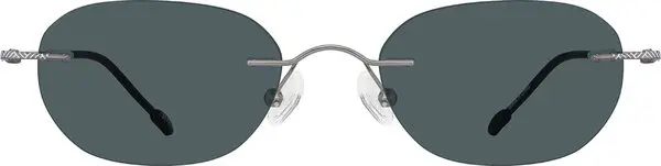 Zenni Lightweight Oval Rimless Titanium Frame Eyeglasses - Gray