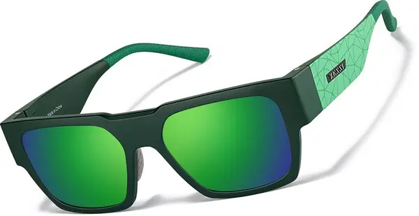 Zenni Sporty Rectangle Full Rim Glasses - Green