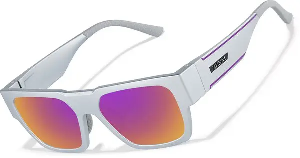Zenni Sporty Rectangle Full Rim Glasses - Silver